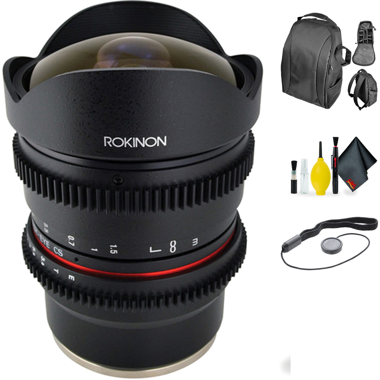 Rokinon RK8MV-NEX ROKINON 8MM T/3.8 CINE FISHEYE Sony + Deluxe Lens ...