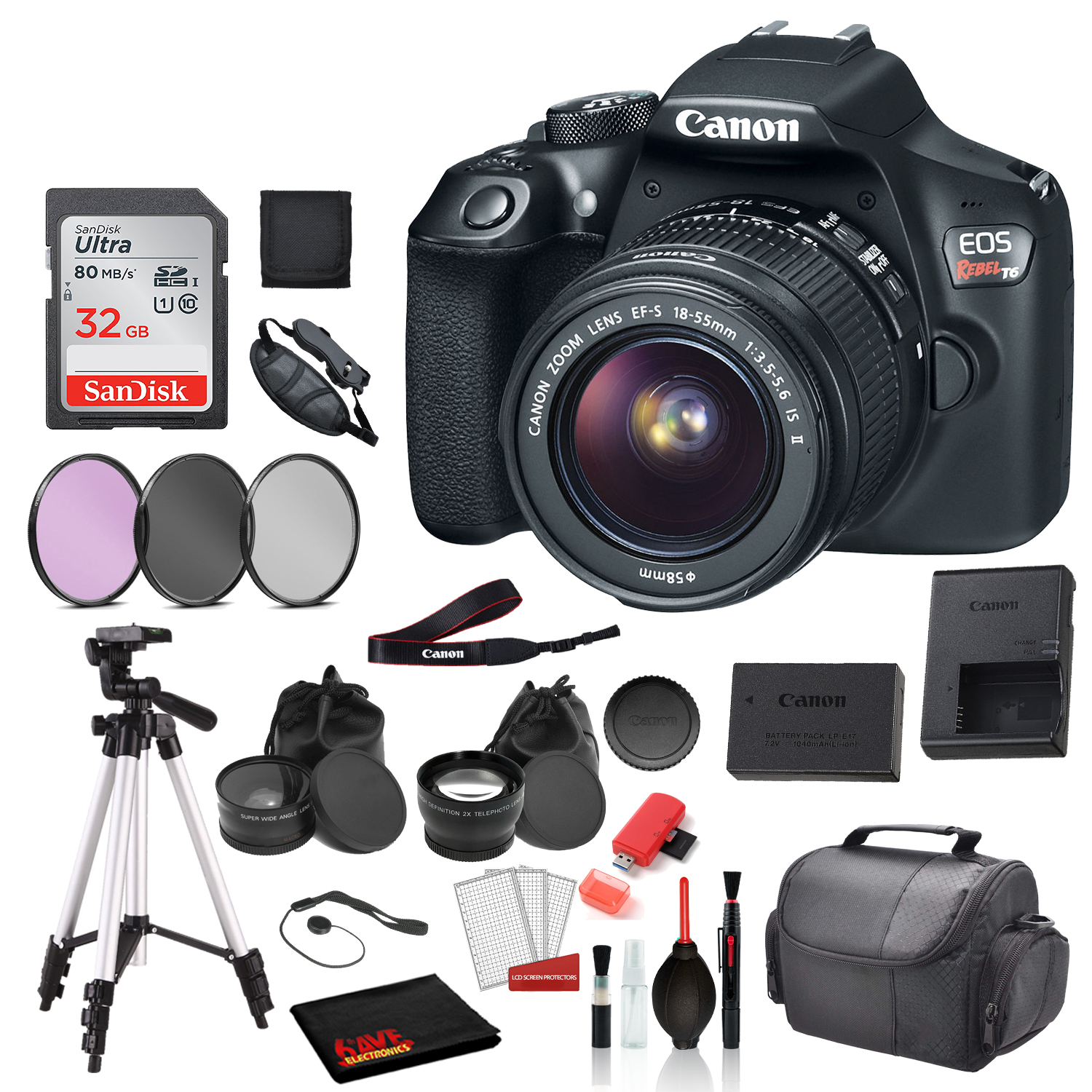 Canon EOS Rebel T6 Digital SLR Camera with 18-55mm Lens (1159C003 ...