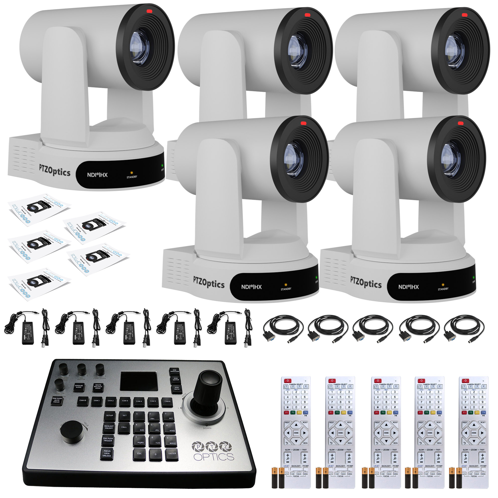 5 x PTZOptics Move 4K PTZ Camera with 30x Zoom (White) (PT30X-4K-WH-G3 ...